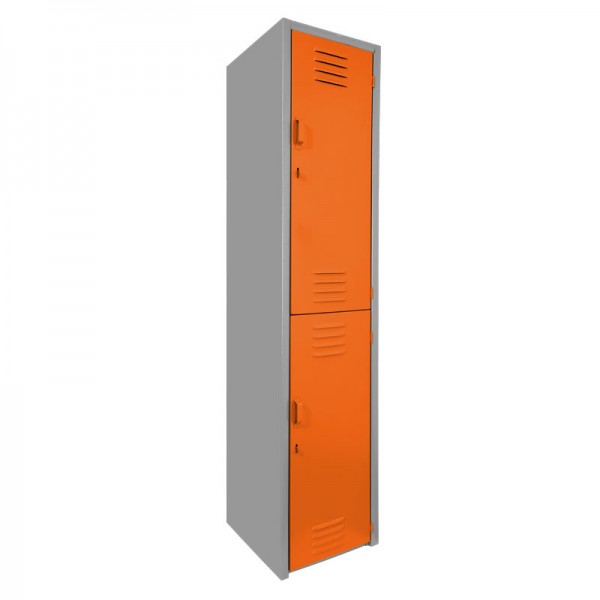 LOCKER METÁLICO DUAL CHICO - 2 PUERTAS NARANJA