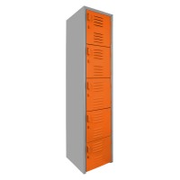 Locker metálico dual grande - 5 puertas naranja