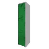 Locker metálico dual grande - 3 puertas verde
